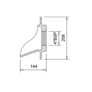 Frost Downspout Nozzle horizontal outlet BSP4 | Drainfast Ltd