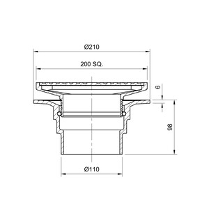 Frost Rodding eye adjustable 200mm square double sealed with small sump ...
