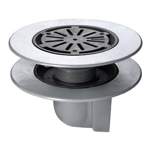 Frost Warm Roof drain assembly - cast iron grating, fixed 240mm ...