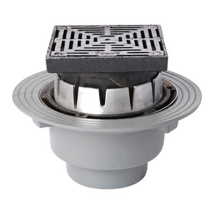 Frost Inverted Roof drain assembly - cast iron grating adjustable 200mm ...