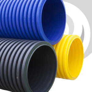 450mm ID Twinwall Duct x6m; BLACK; P/E | Drainfast Ltd