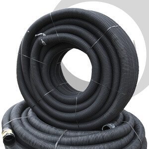 75mm OD Twinwall Duct x50m; BLACK | Drainfast Ltd